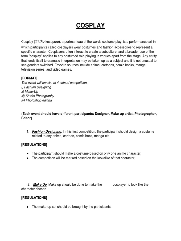 Cosplay | PDF