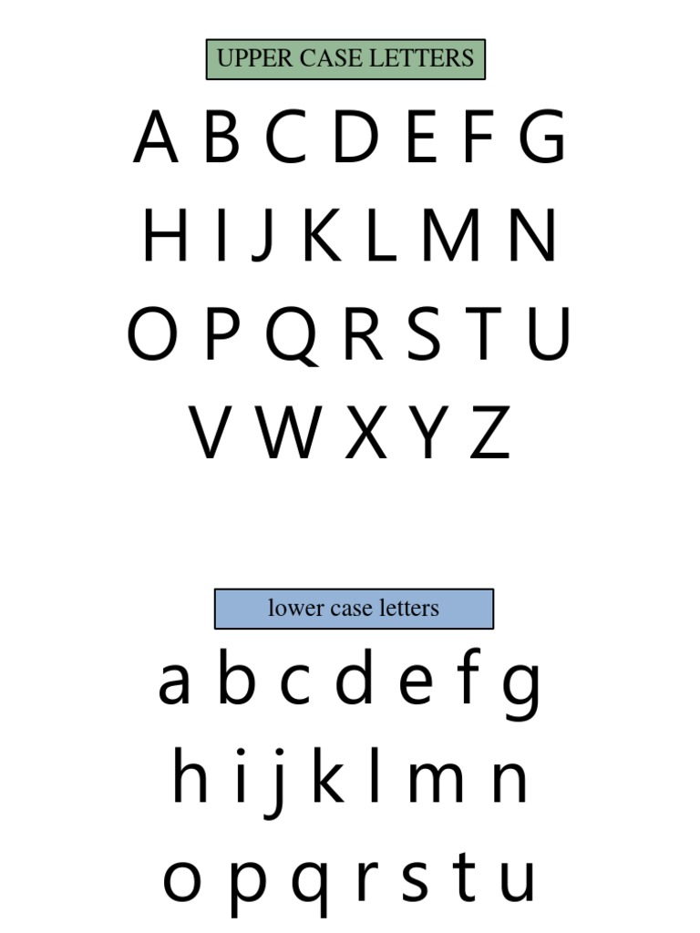 Abcdefg Hijklmn Opqrstu Vwxyz: Upper Case Letters | PDF