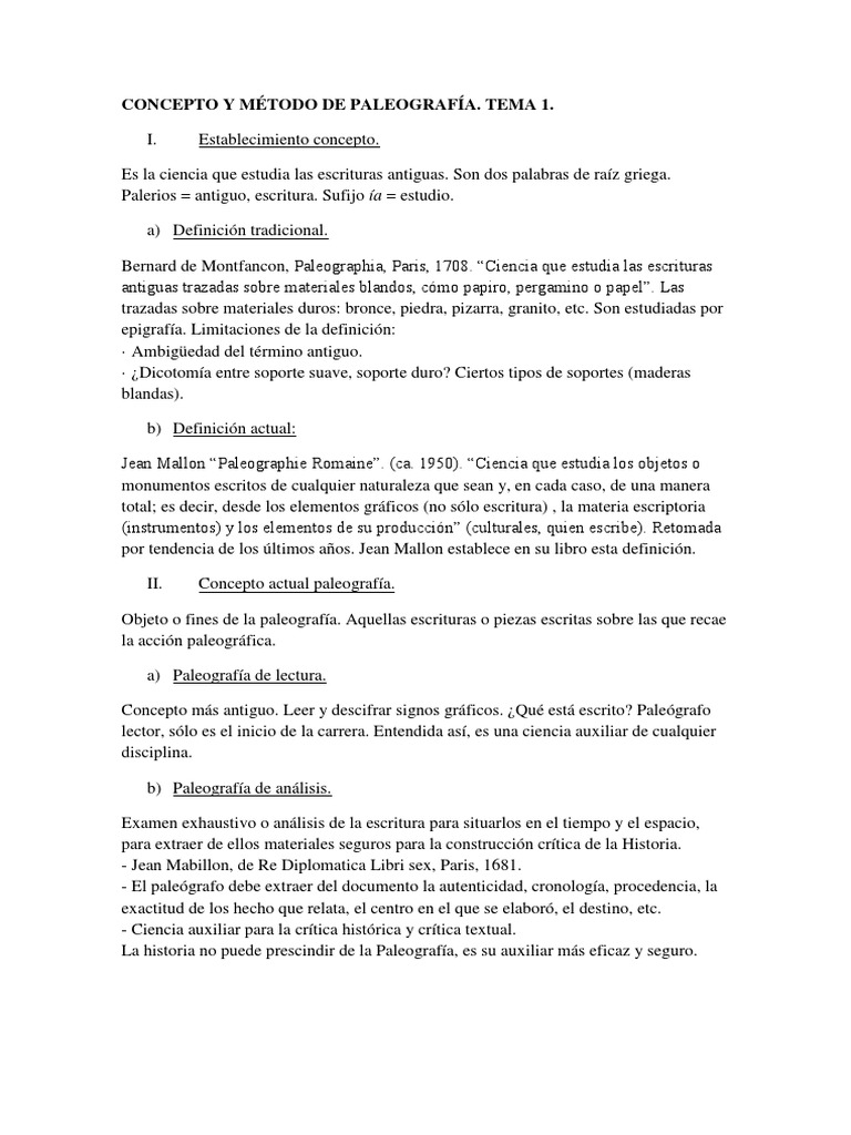 Concepto y Método de Paleografía | PDF | Paleografía | Escritura