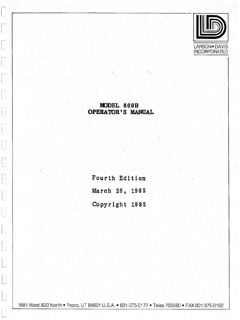 800B Manual A | PDF