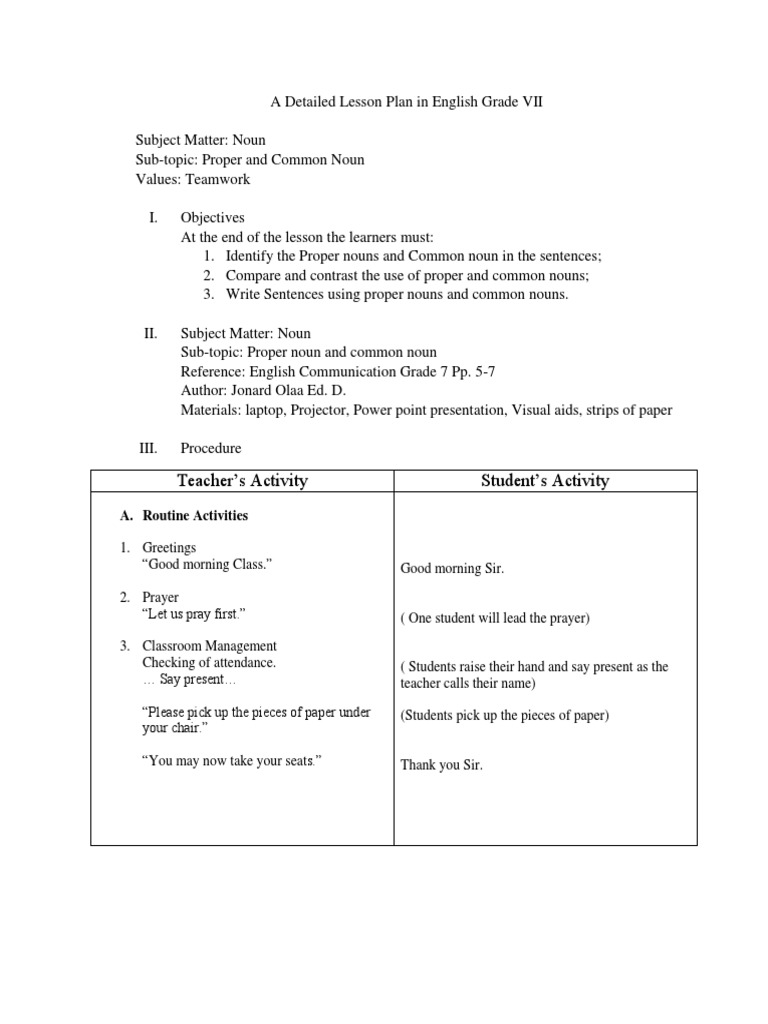 Detailed Lesson Plan Pdf Lesson Plan Behavior Modification