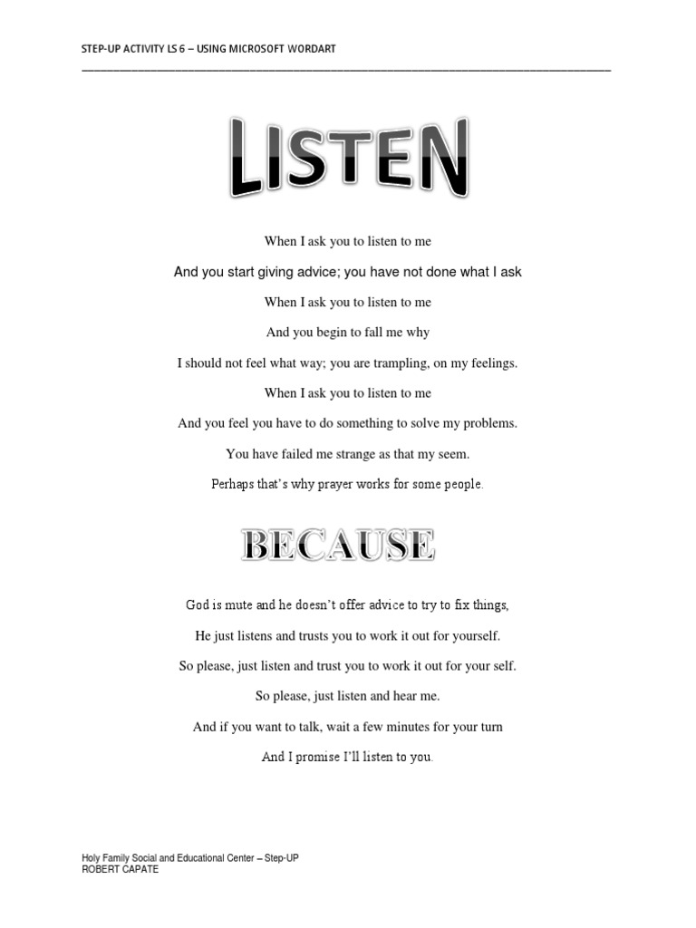 LS6 Activity USING MICROSOFT WORDART | PDF