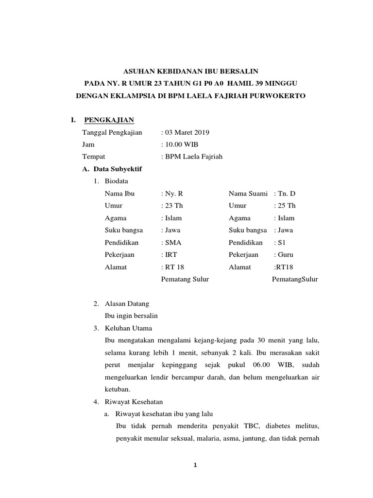 Askeb Persalinan Dengan Eklamsi | PDF