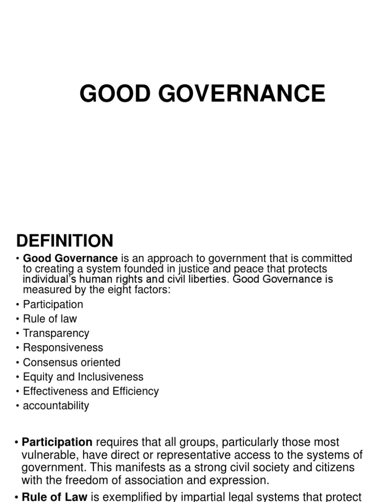 Good Governance | PDF | Good Governance | Governance