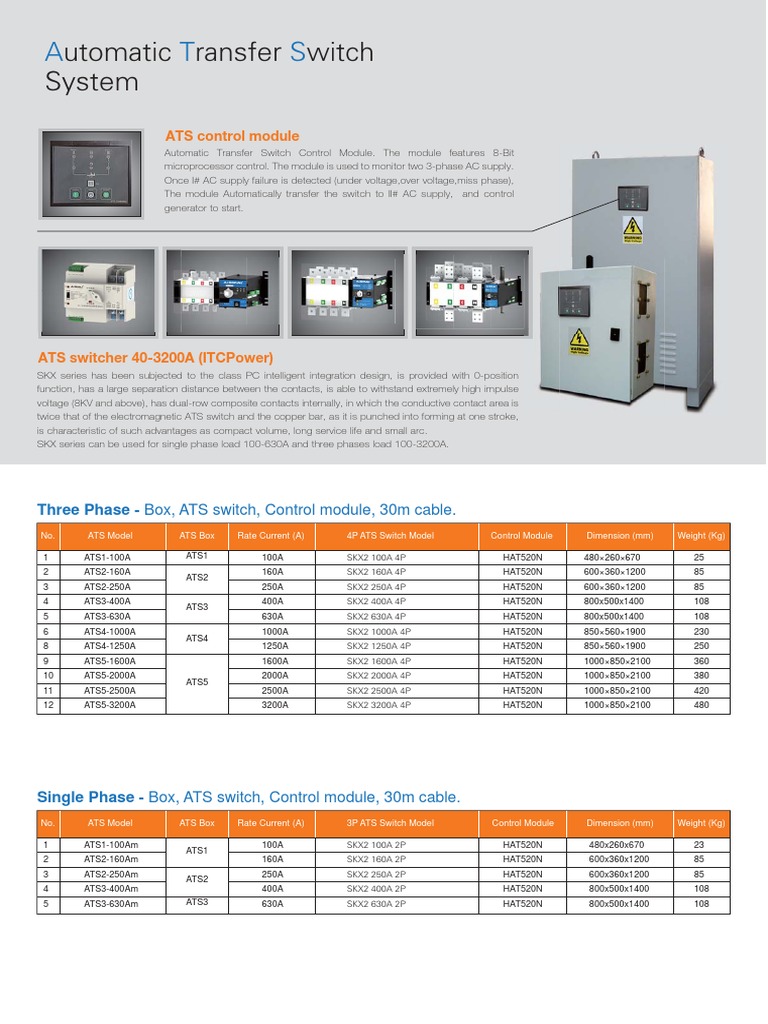 Hyundai Ficha Tecnica Ats1-100a A Ats5-3200a y Ats1-100am A Ats3-630a ...