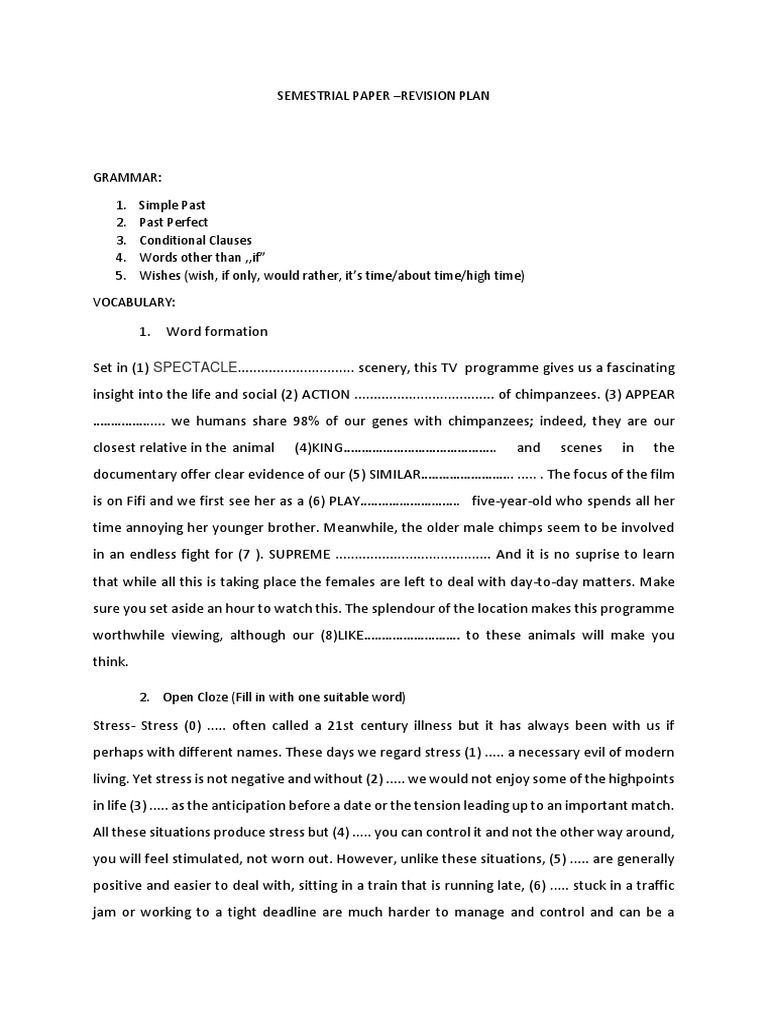 Semestrial Paper Plan 3 E32342 | PDF | Stress (Biology) | Medicine