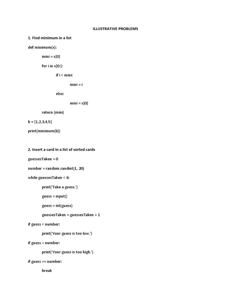 Illustrative Problems | PDF | Algorithms | Algorithms And Data Structures