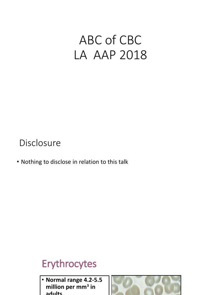 ABC of CBC | PDF | Anemia | Tissue (Biology)