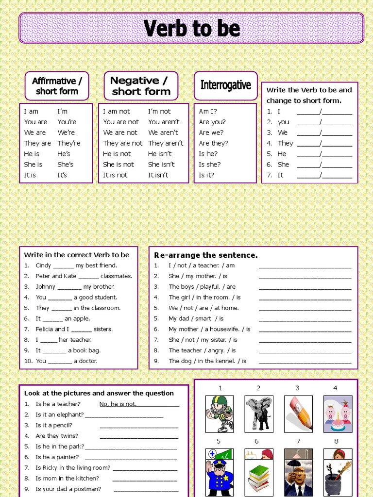 Verb To Be Grammar Drills PDF | PDF | Linguistics | Syntax