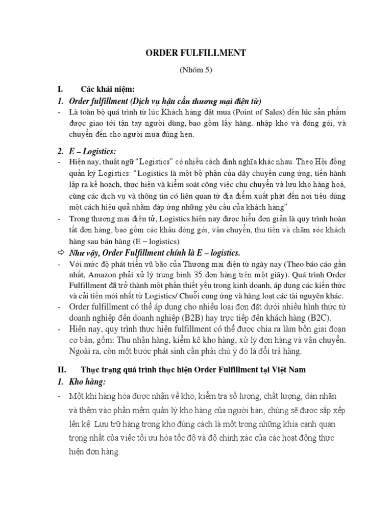 Order Fulfillment (Full) | PDF