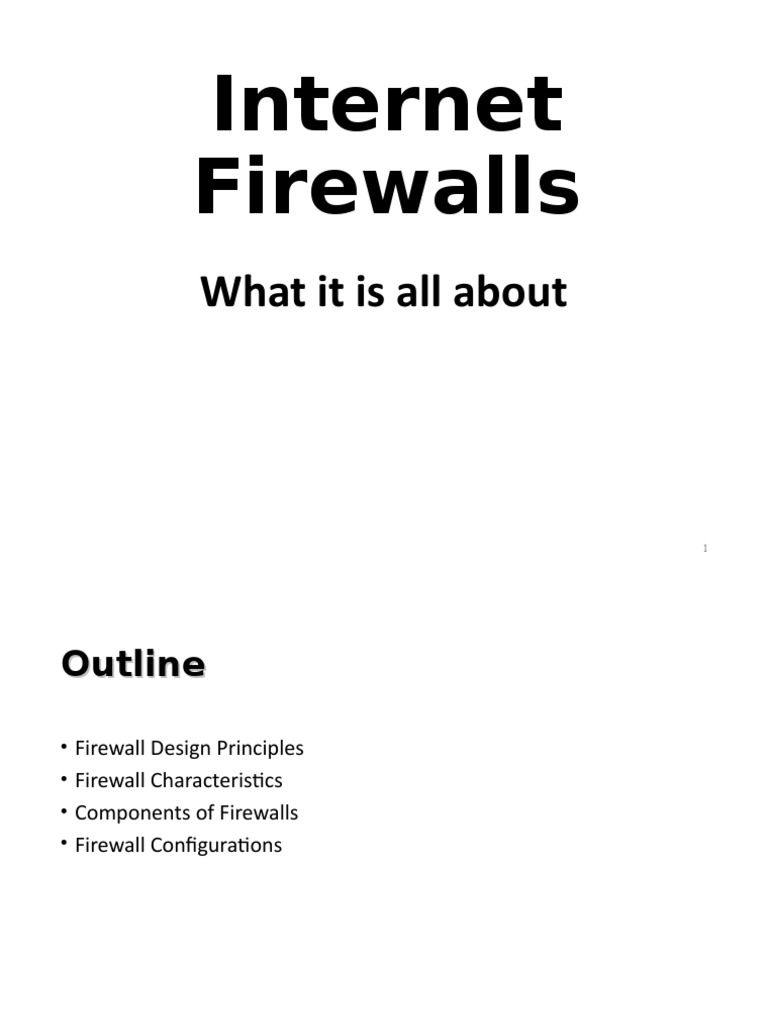 Understanding Internet Firewalls: Types & Design | PDF | Firewall ...