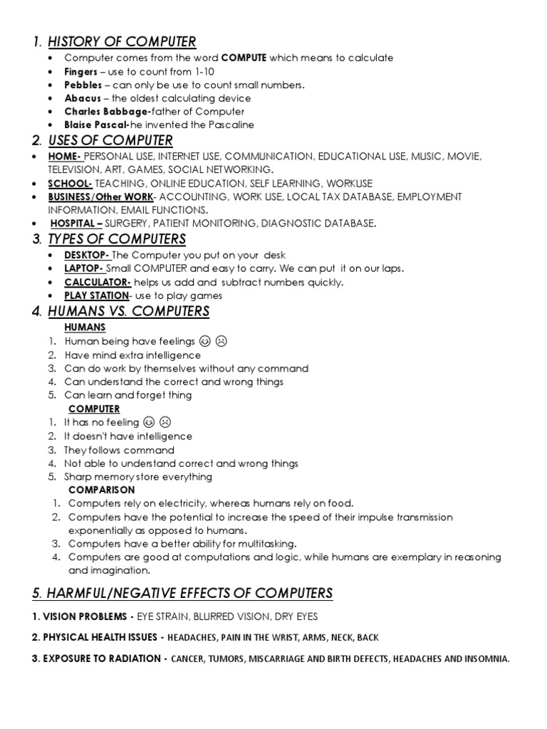 Grade 1 Notes Final | PDF