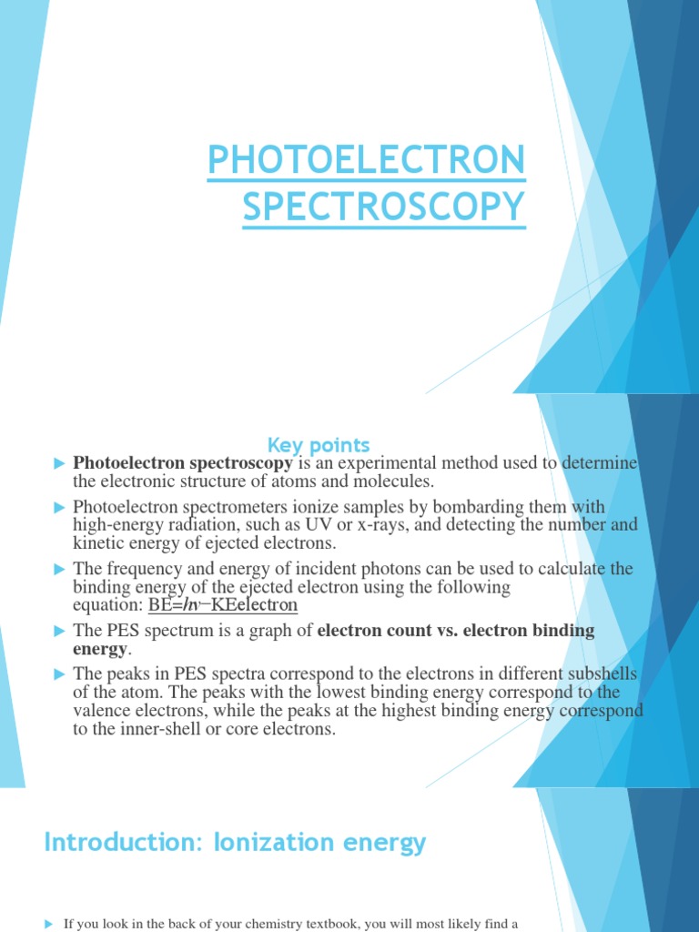 Photoelectron Spectroscopy Overview | PDF | Photoelectric Effect ...