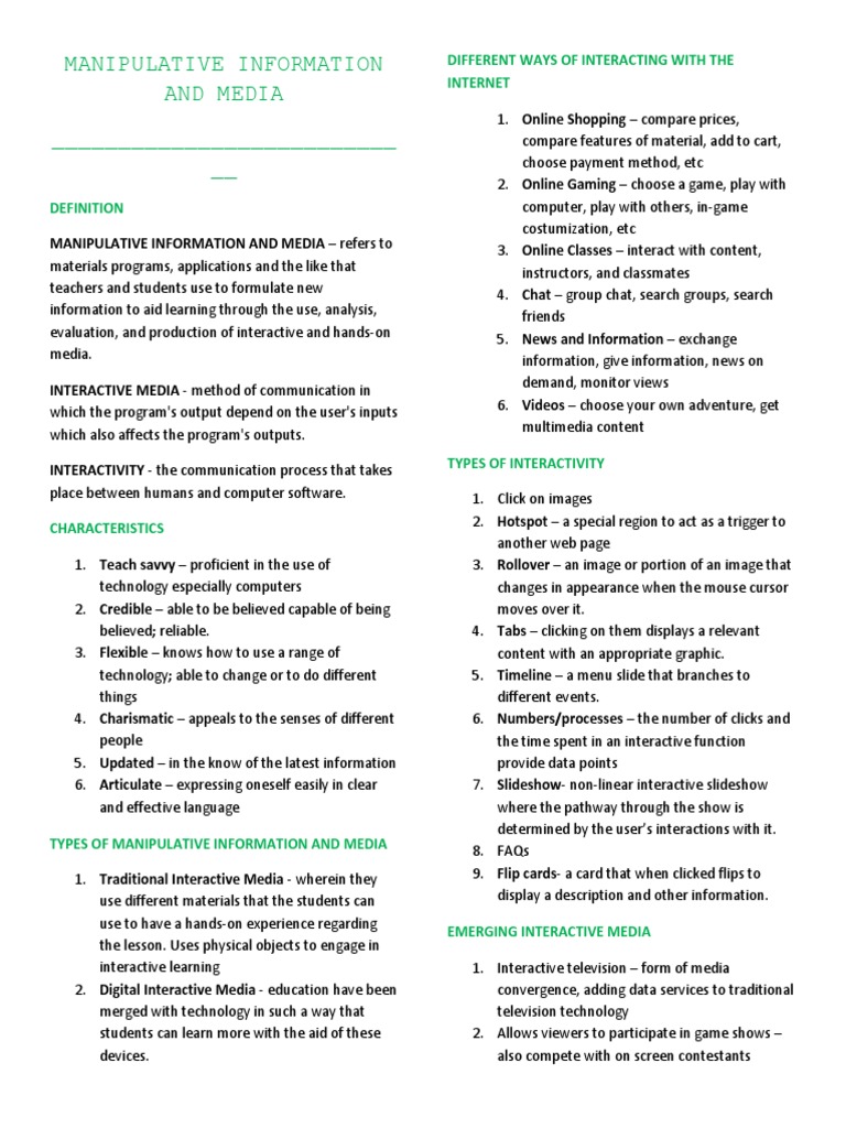 Understanding Manipulative Media in Education | PDF | Video Games ...