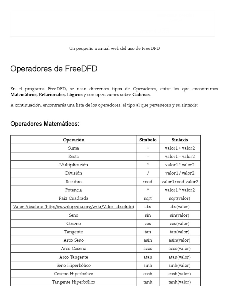 Operadores DFD | PDF | Puerta lógica | Análisis matemático