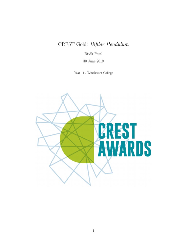 Crest - Award - Gold-FINAL Resubmission PDF | PDF | Pendulum | Torque