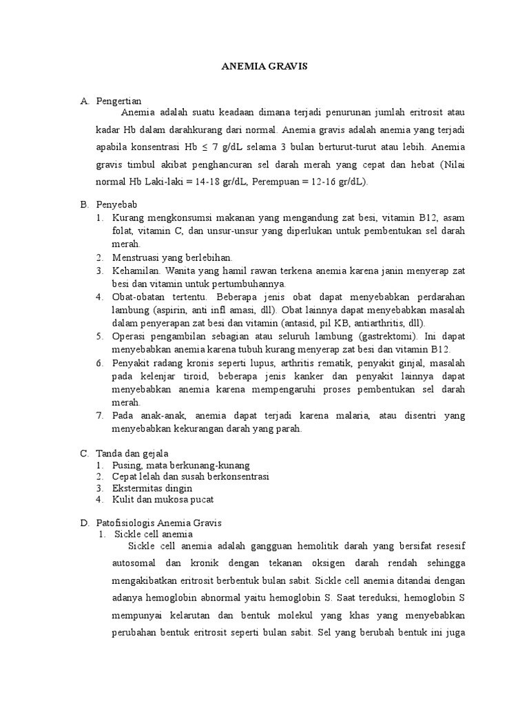 Anemia Gravis | PDF