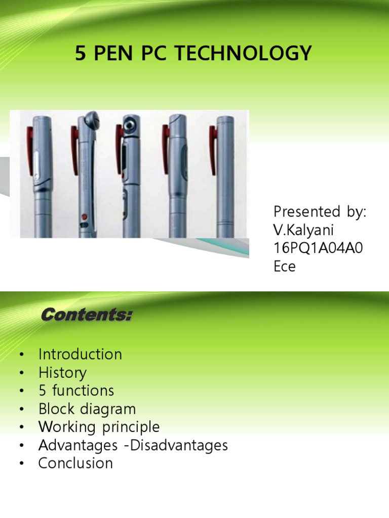 5 Pen PC Technology | PDF | Bluetooth | Central Processing Unit