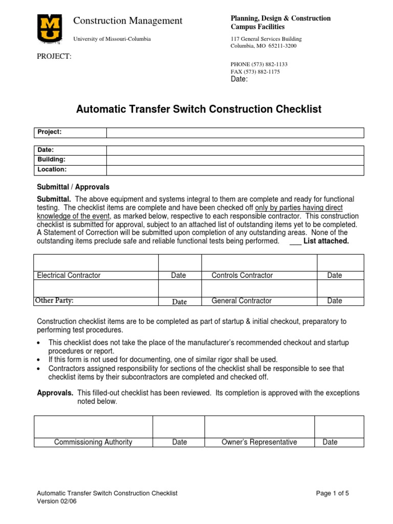 Automatic Transfer Switch | PDF | Calibration | Switch