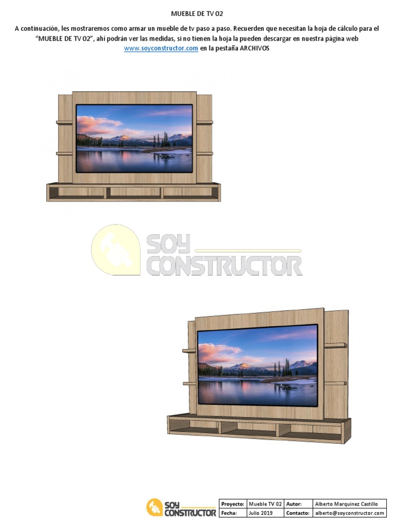 Planos Mueble de TV 02 | PDF | Informática y tecnología de la información