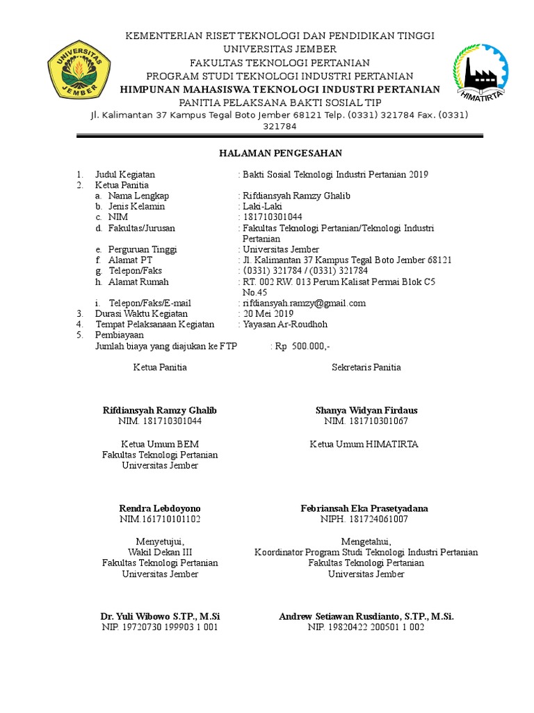 Isi LPJ Baksos Tip 2019 | PDF