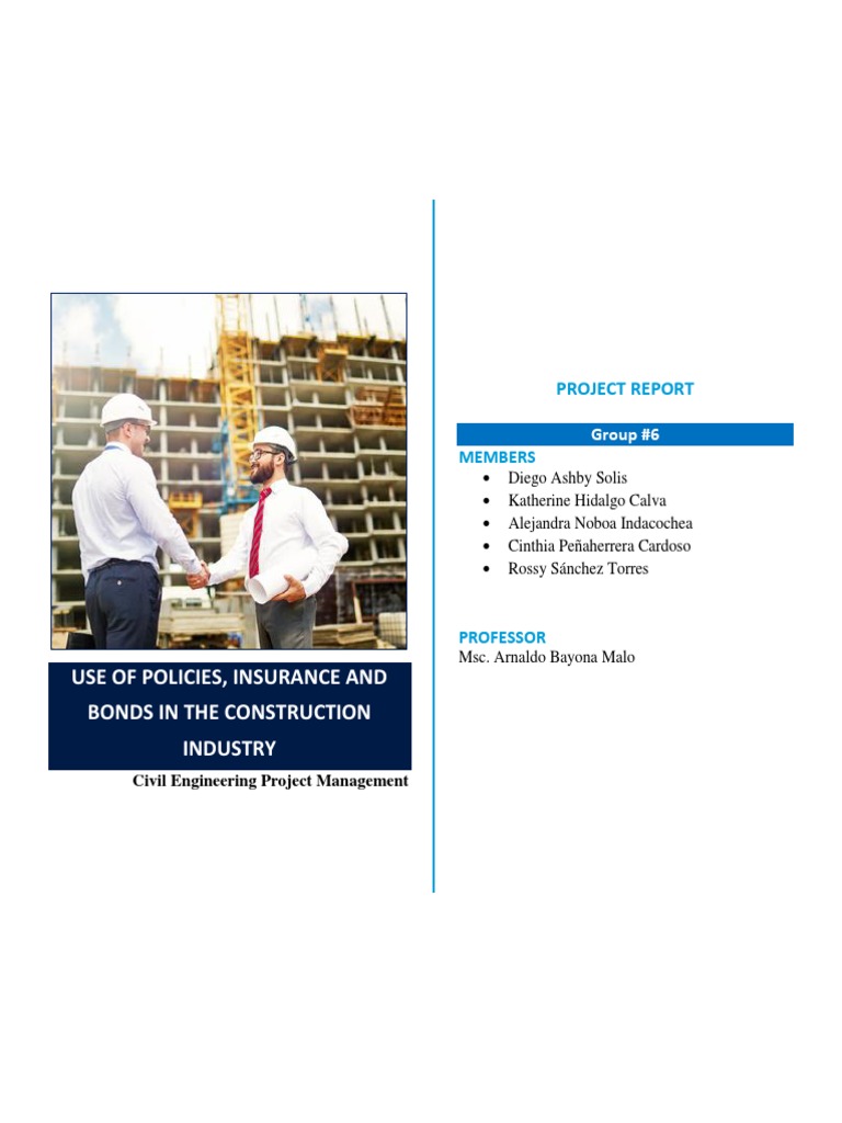 Insurance Policies and Surety Bonds in The Construction Industry | PDF ...