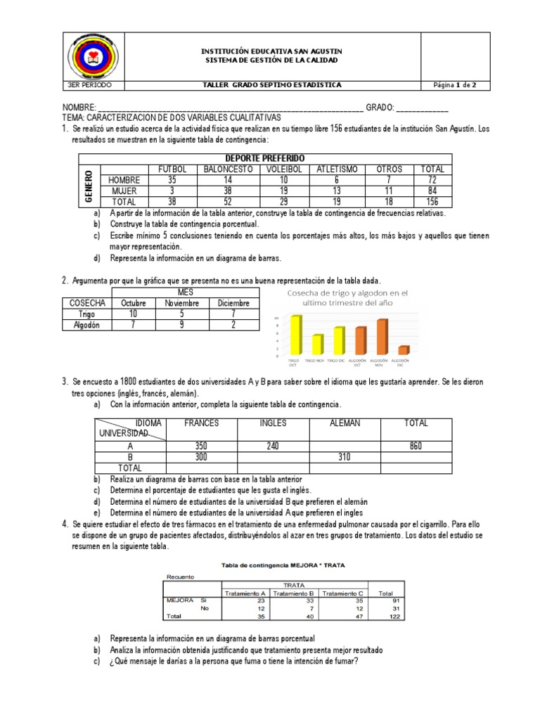 Guia Estadistica Septimo | PDF | Histograma