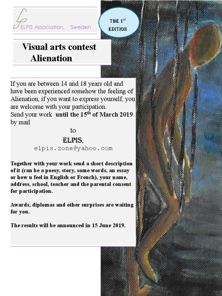 Visual Arts Contest Alienation: To Elpis | PDF