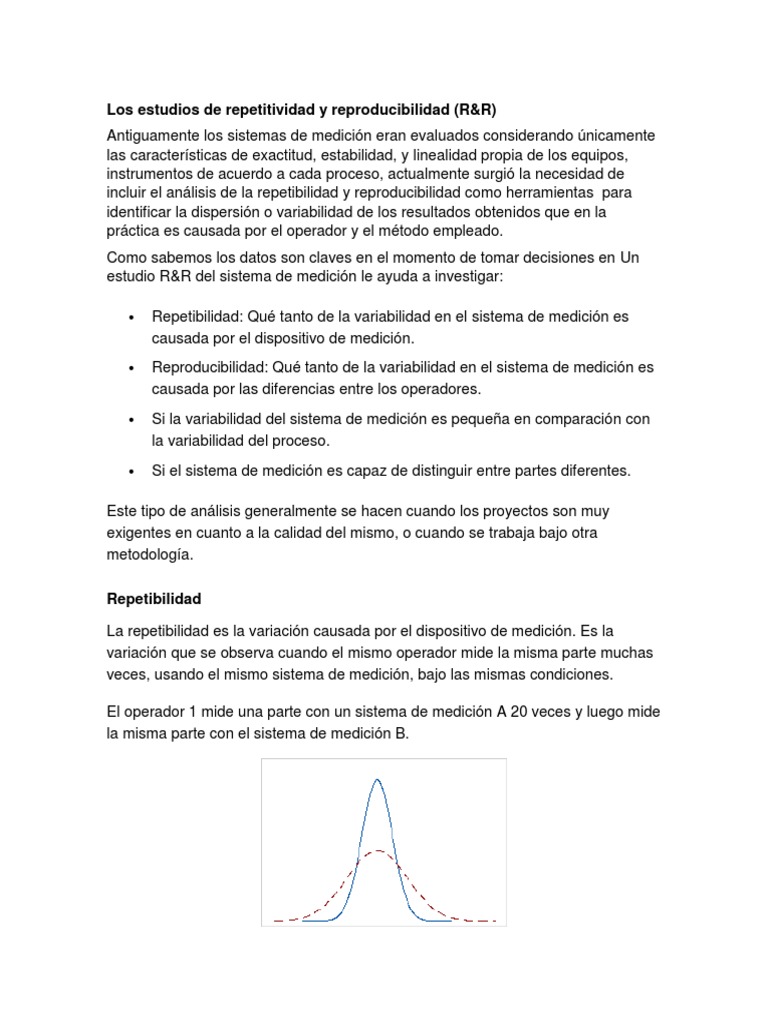 Los Estudios de Repetitividad y Reproducibilidad | PDF | Medición ...