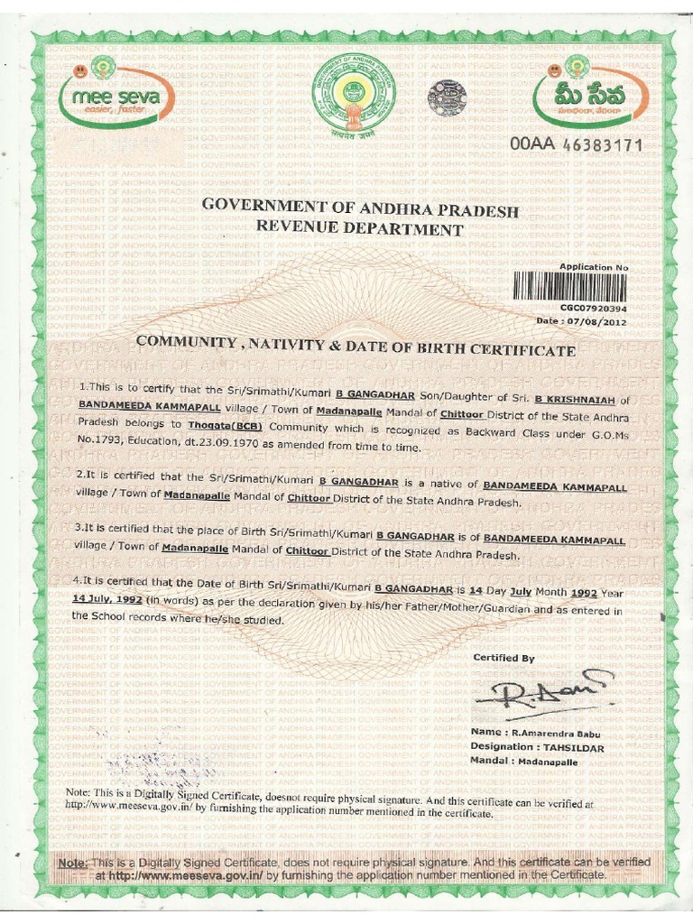 Community Certificate PDF | PDF