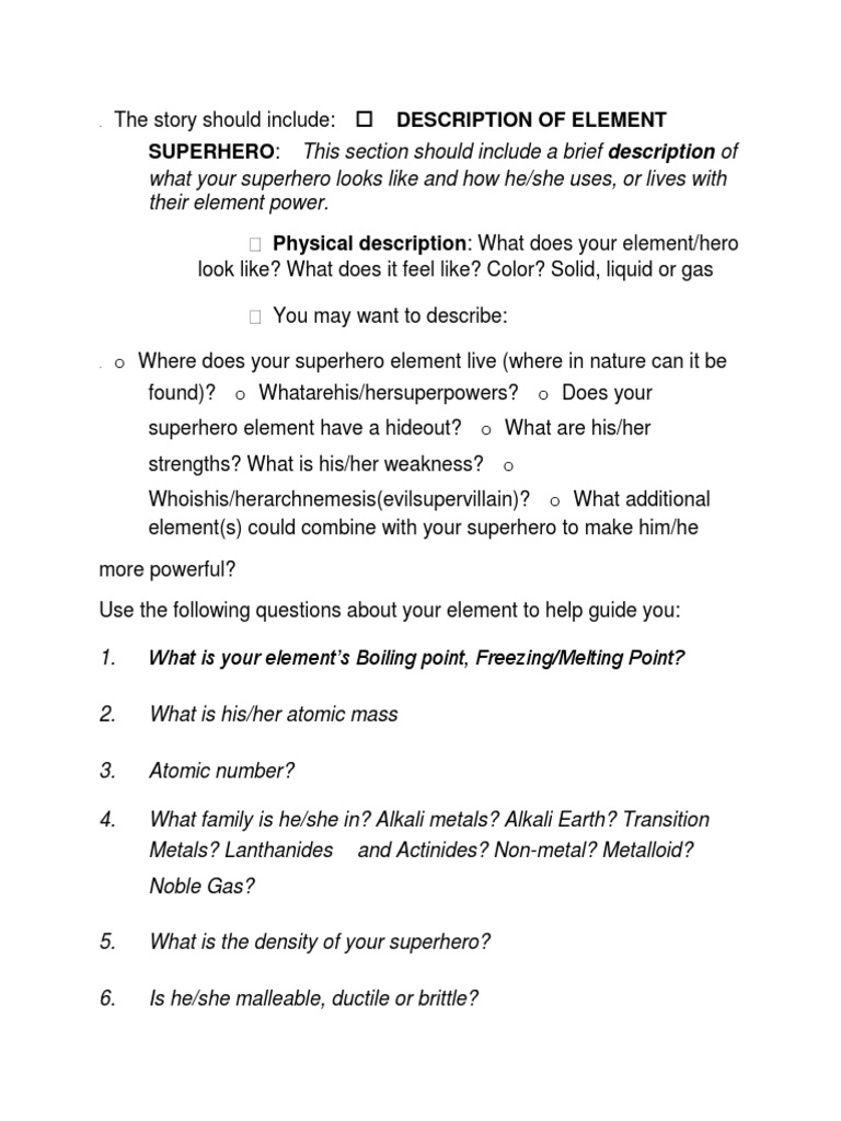 Calcium Superhero Project Guide | PDF | Language Arts & Discipline