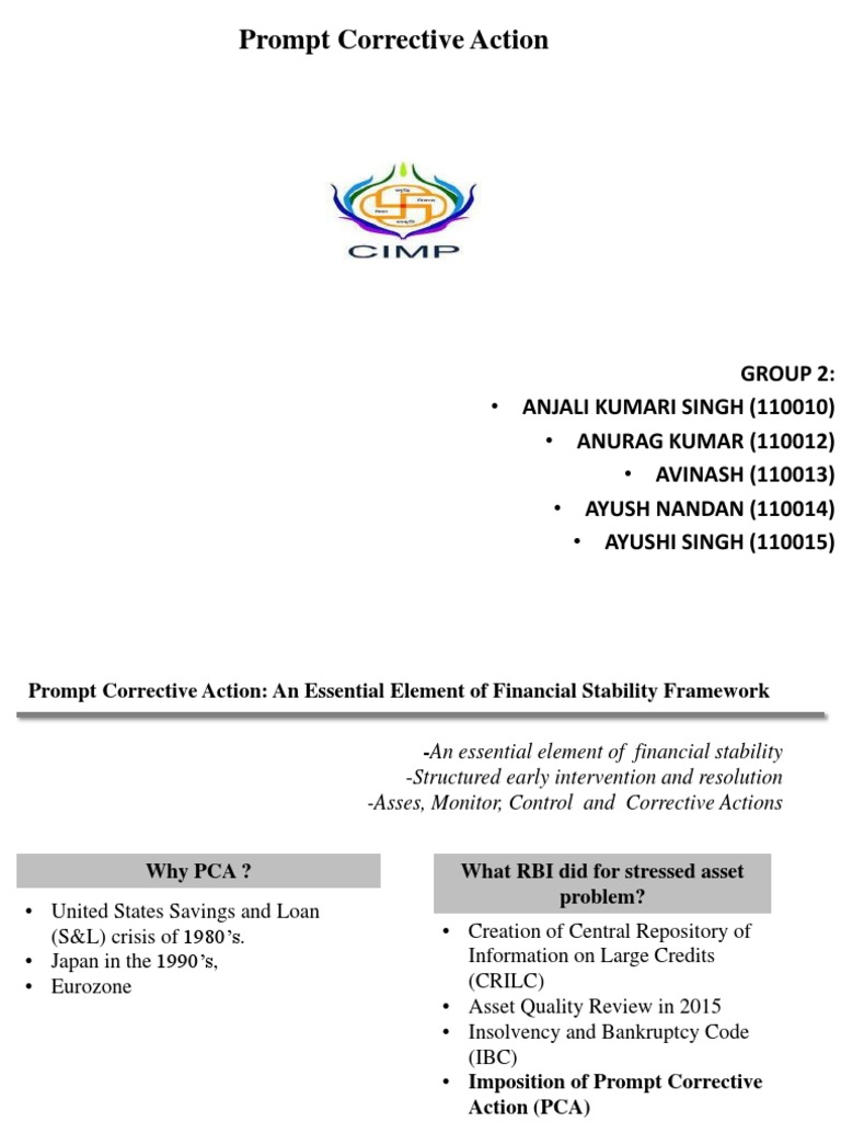 Prompt Corrective Action | PDF | Federal Deposit Insurance Corporation ...