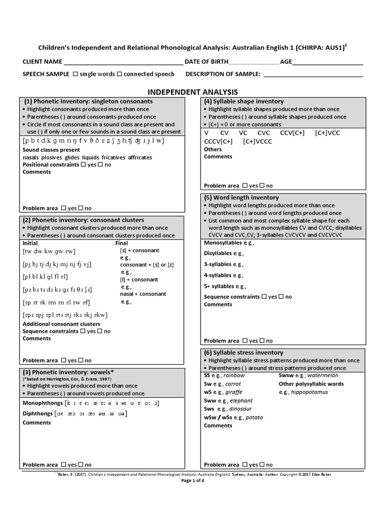 Chirpa Aus1 2017 Template Hce Vowels | PDF | Syllable | Consonant