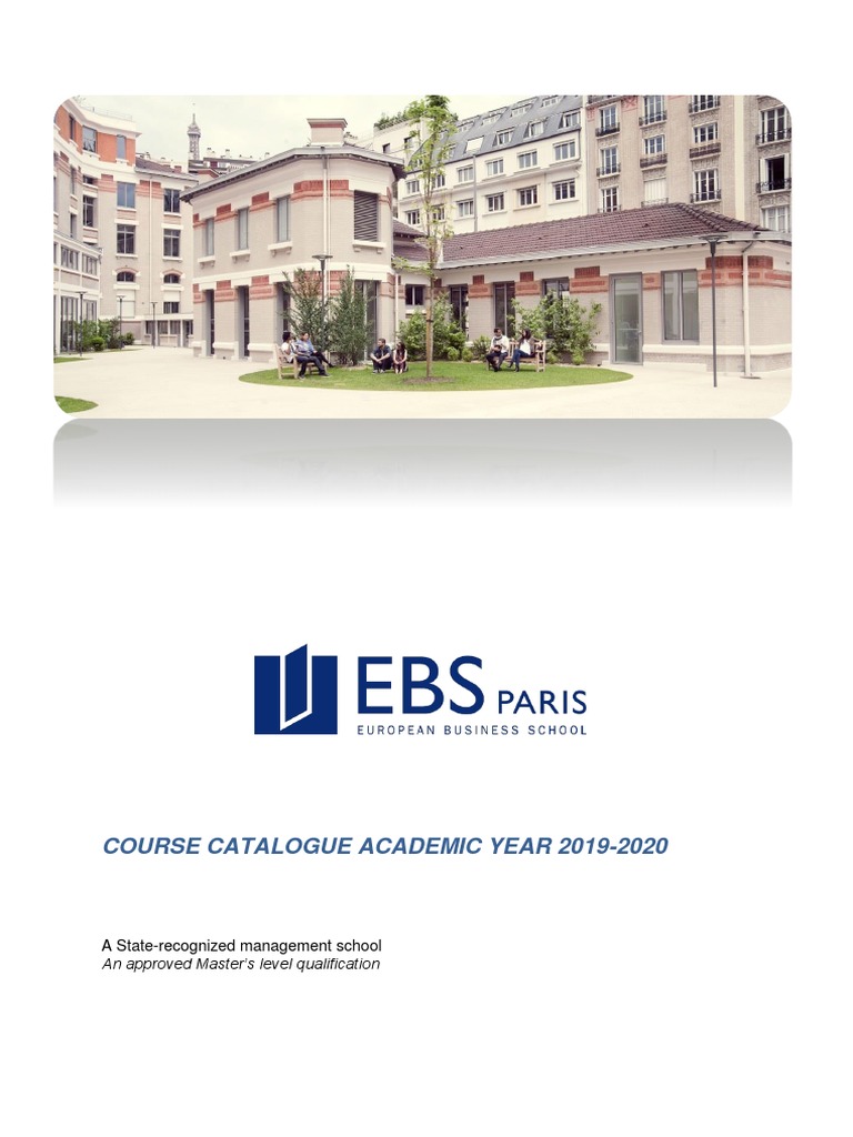 EBS Paris Course Catalogue FALL 2019 | PDF | Strategic Management ...