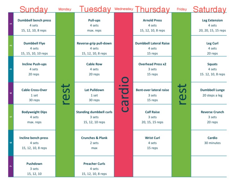 Gym Schedule | PDF | Weight Training | Physical Exercise