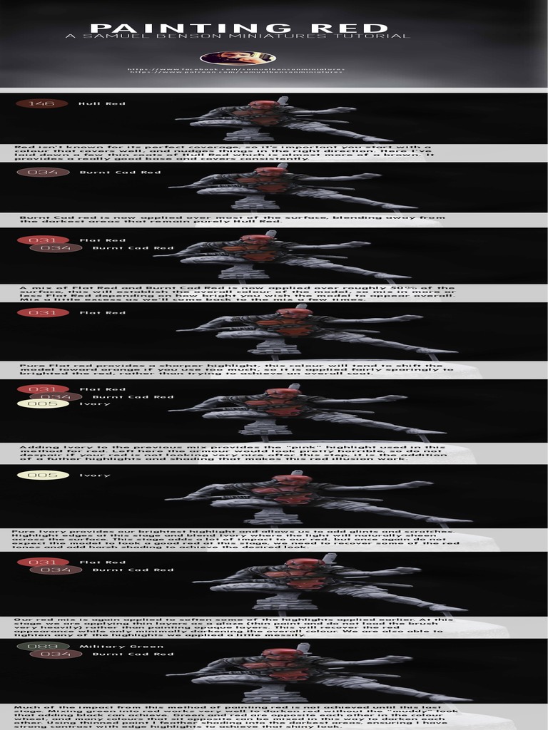Painting Techniques for Realistic Red Models | PDF | Red | Color