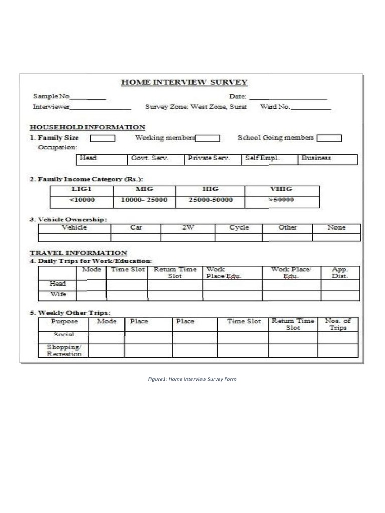 Figure1: Home Interview Survey Form | PDF