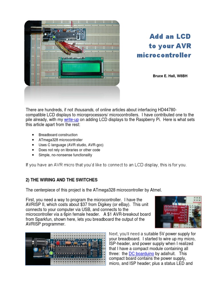 Add An LCD To Your AVR Microcontroller: Write-Up | PDF | Arduino ...