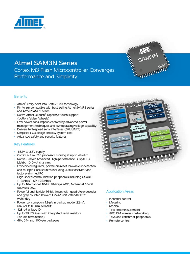 Atmel SAM3N Series: Cortex M3 Flash Microcontroller Converges Performance and Simplicity | PDF ...