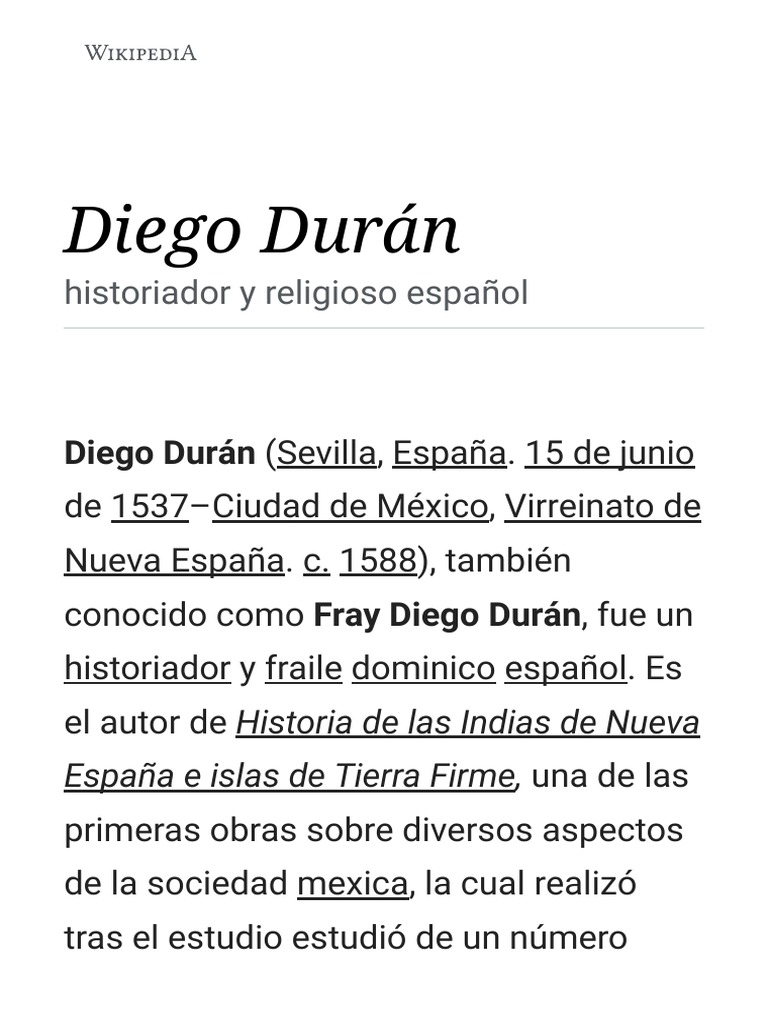 Artículo Fray Diego Durán | PDF | Religión y creencia
