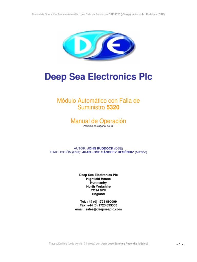 Manual DSE 5320 en Español | PDF | Generador eléctrico | Arranque