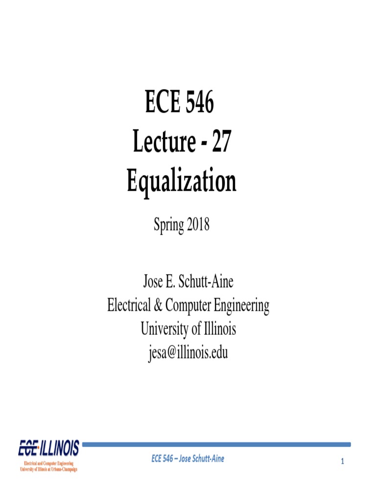 Equalization Ffe, Dfe - Lect - 27 | PDF | Equalization (Audio) | Electronic Engineering