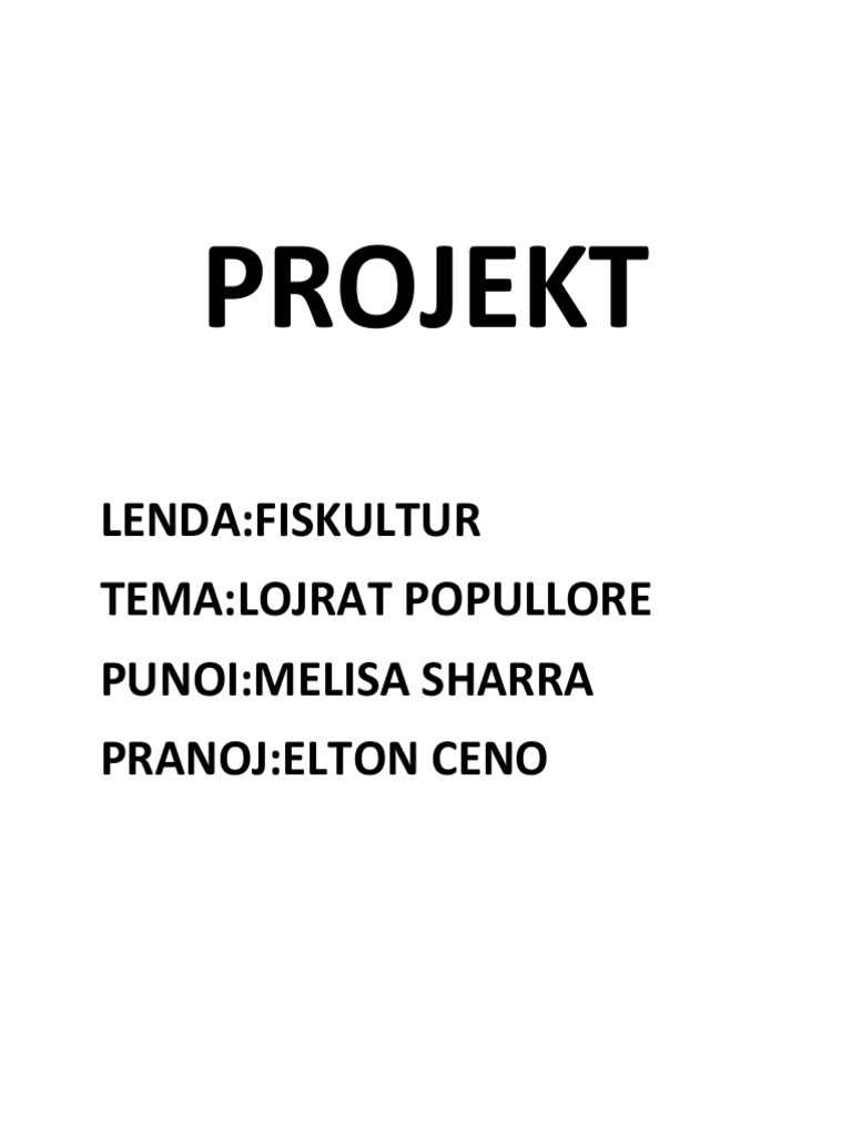 PROJEKT Fiskulture | PDF