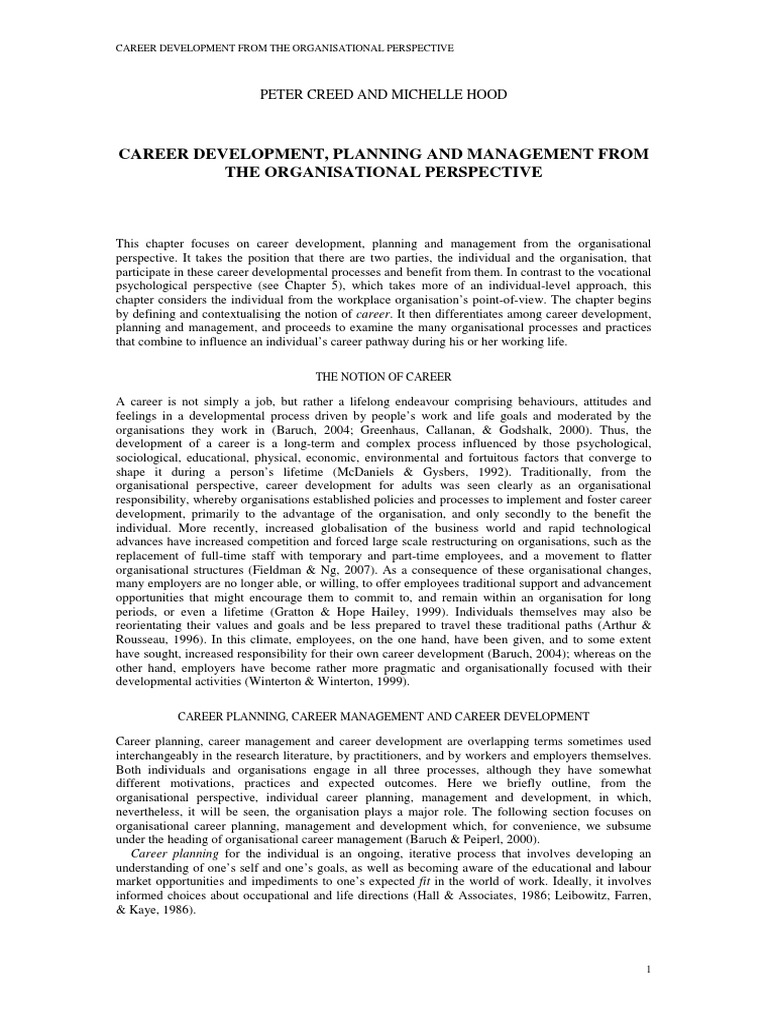 Career Development and Management | PDF | Competence (Human Resources ...