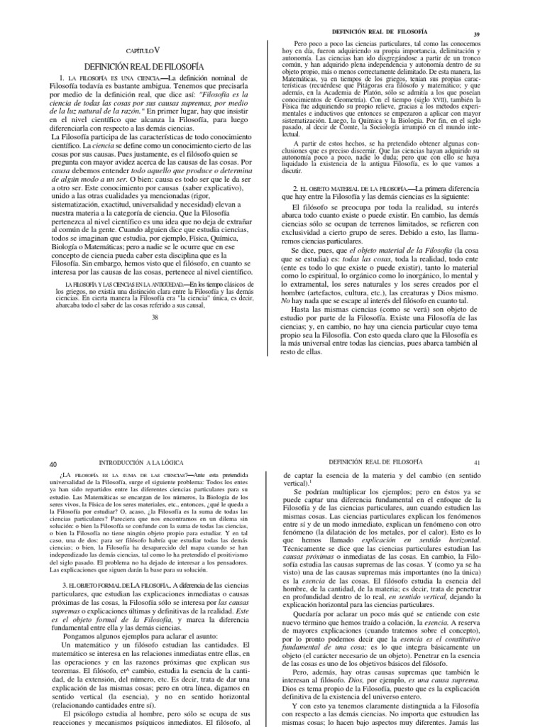 Definición de Filosofía | PDF | Esencia | Metafísica