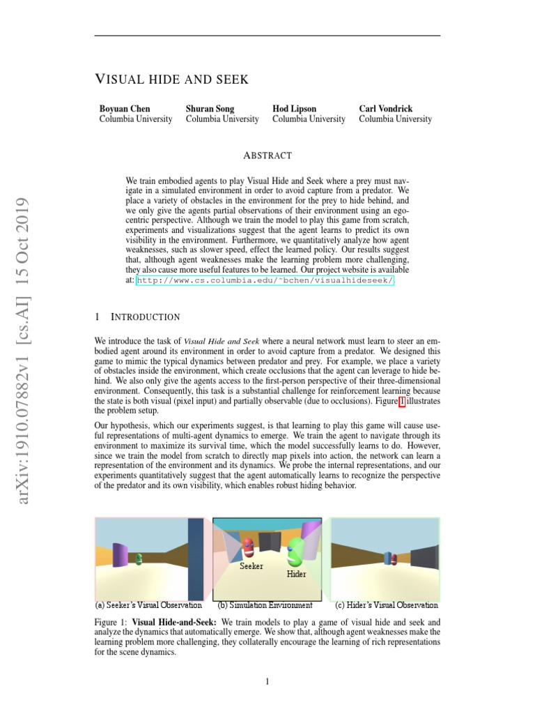 Visual Hide and Seek | PDF | Artificial Intelligence | Intelligence (AI ...