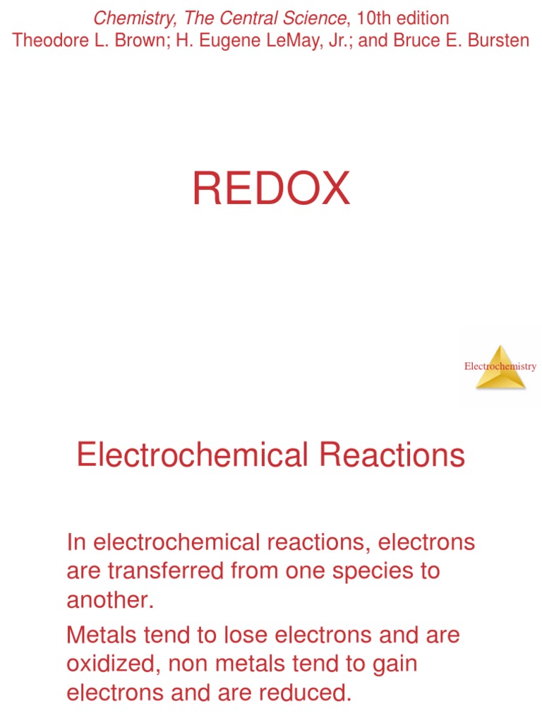 Redox Reaction | PDF | Redox | Electrochemistry