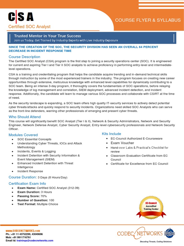 Introduction to Security Operations Center (SOC) Analysis: A 3-Day Course on the Fundamentals ...