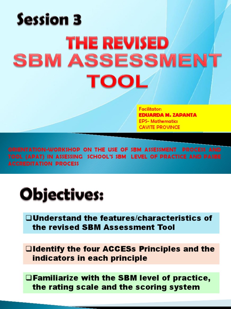 SBM Assessment Workshop Overview | PDF | Community | Learning