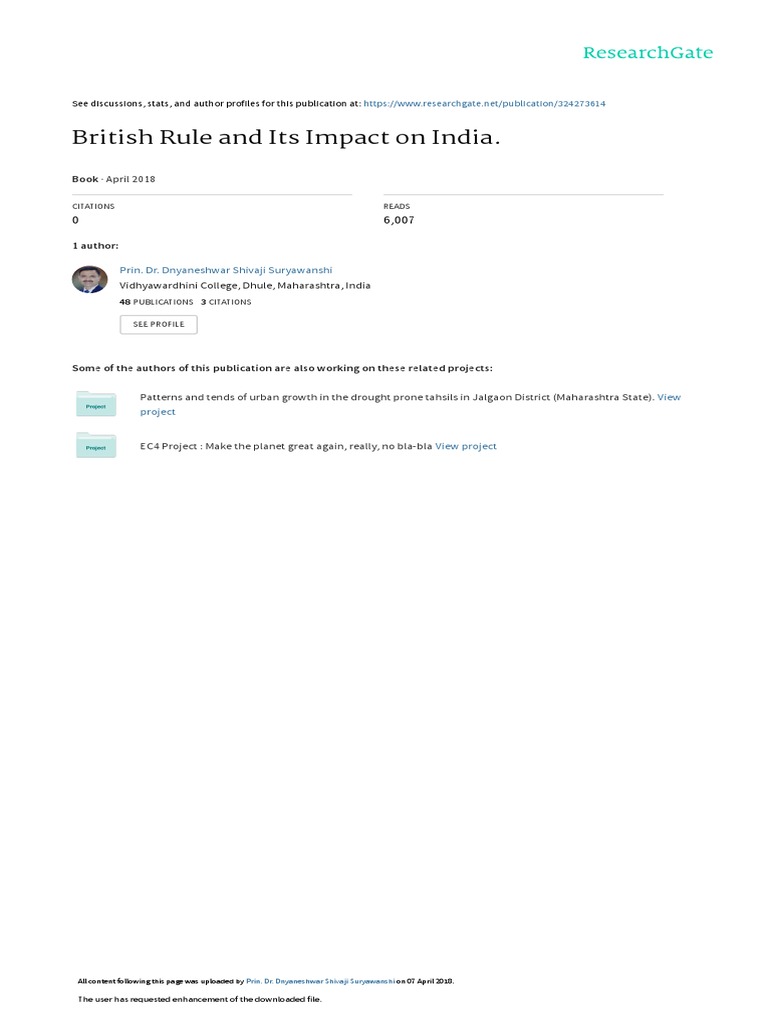 British Rule and Its Impact On India | PDF | British Raj | United Kingdom